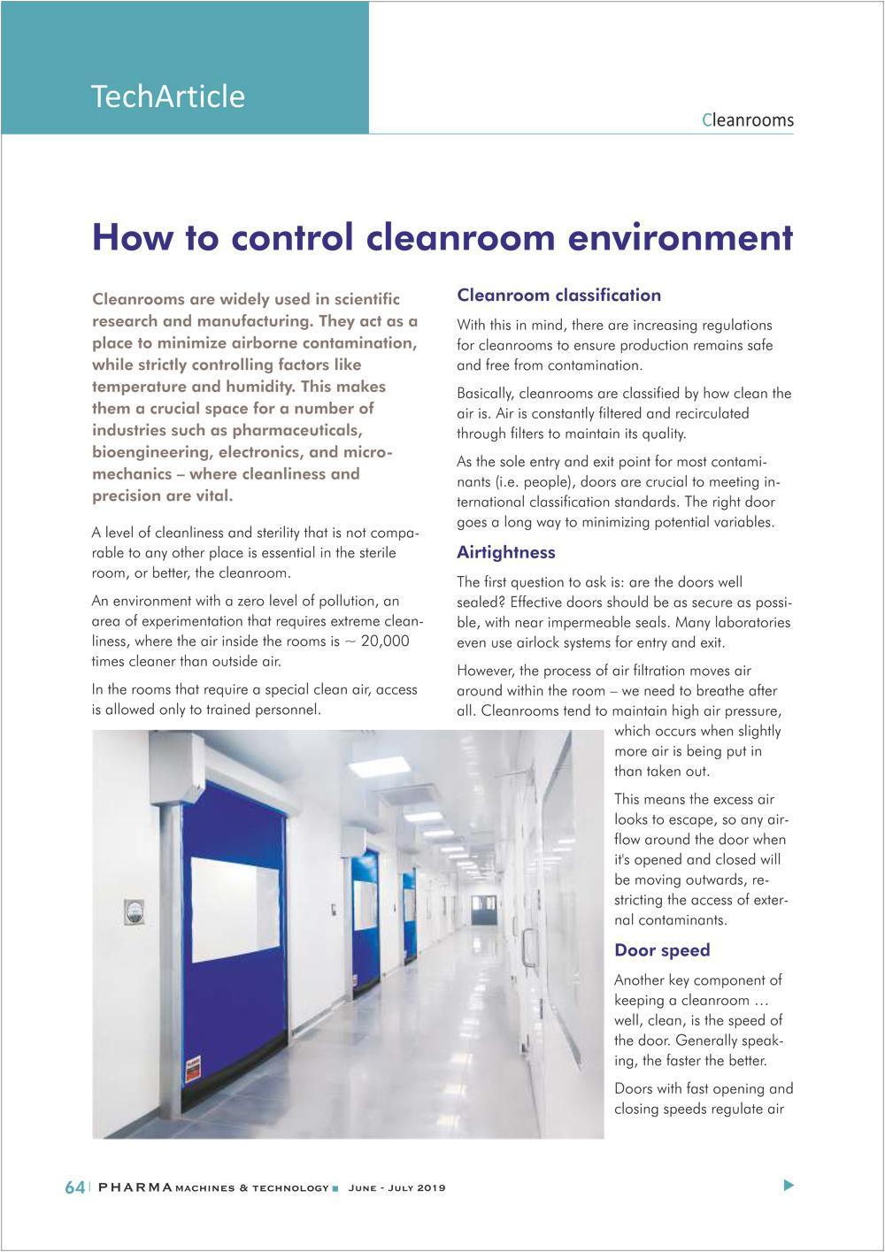 How to control cleanroom environment – Pharma Machines & Technology